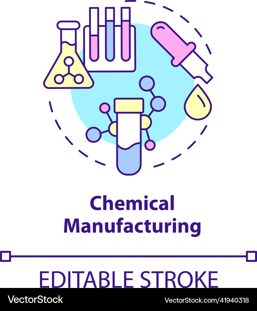 Chemical manufacturing concept icon Royalty Free Vector