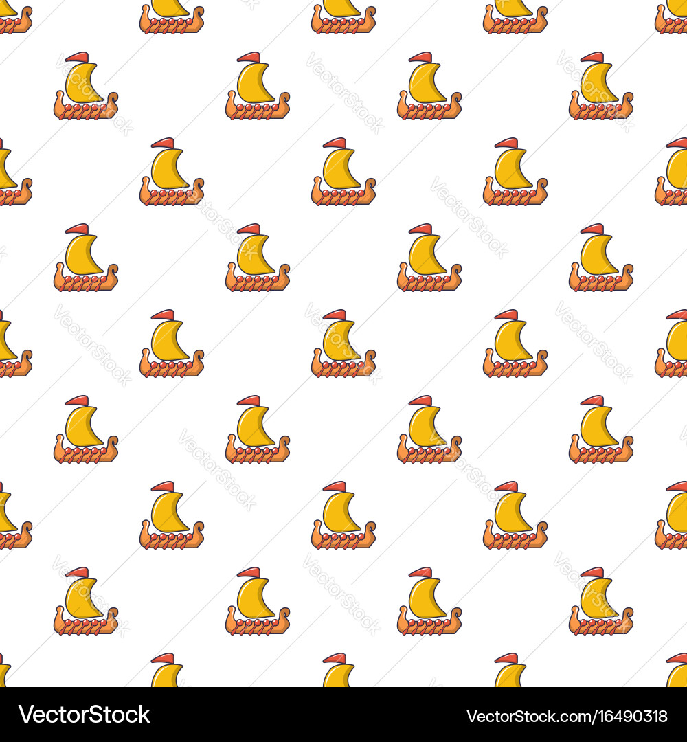 Drakkar viking ship pattern seamless Royalty Free Vector