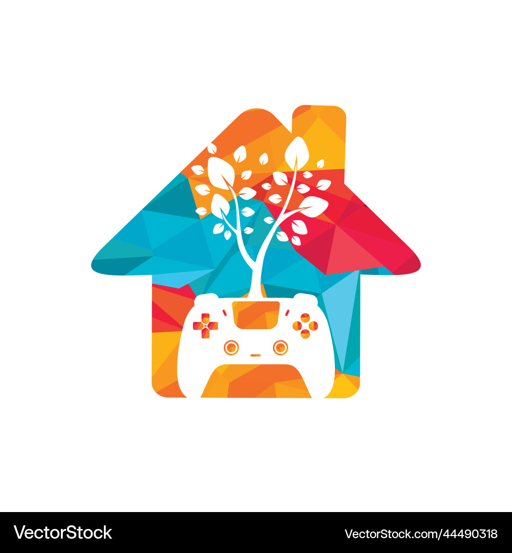 Eco game icon logo design template Royalty Free Vector Image
