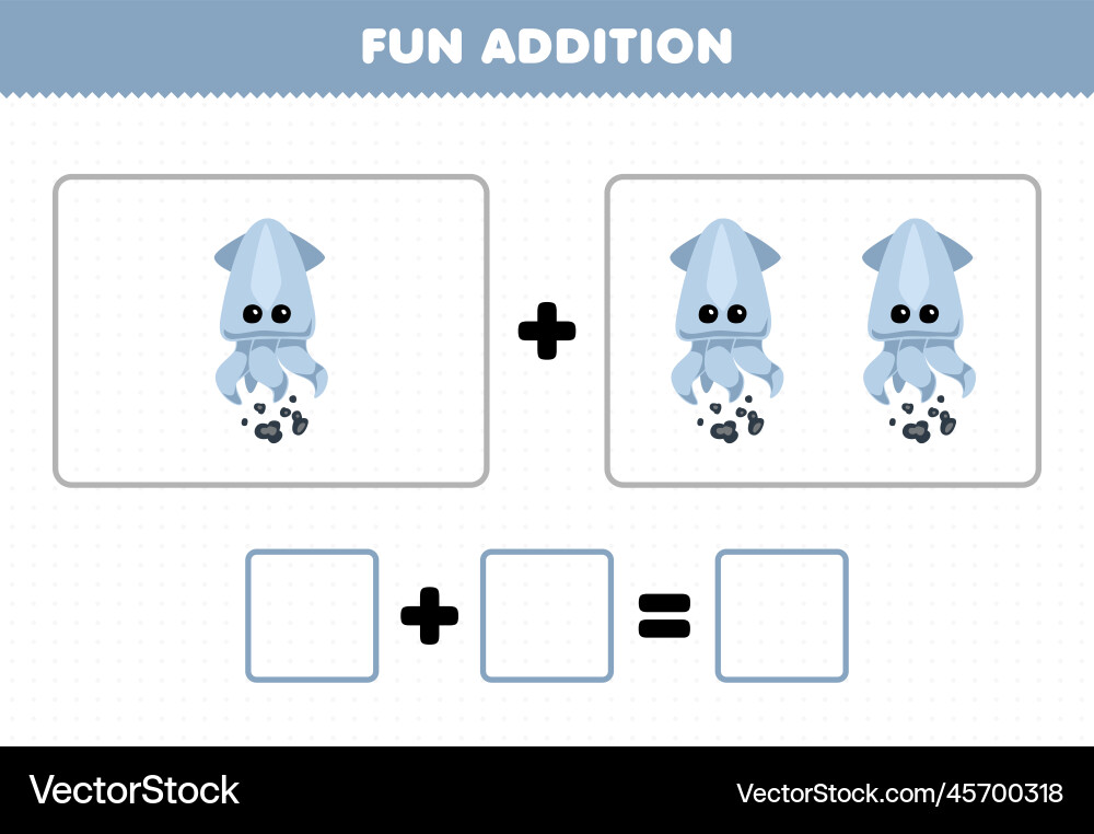 Education game for children fun addition Vector Image