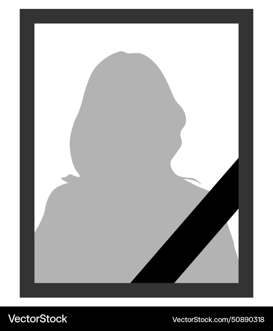 Funeral frame with people template Royalty Free Vector Image