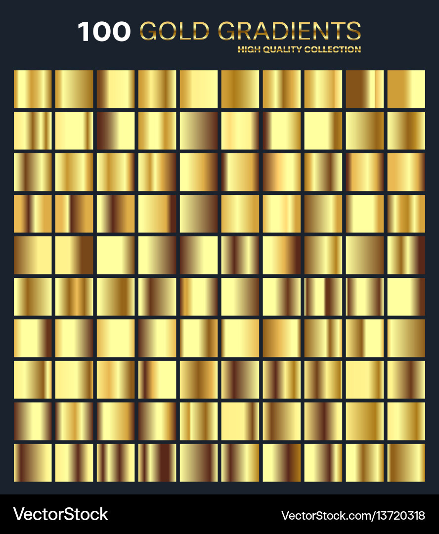 Goldgolden gradientpatterntemplateset Royalty Free Vector