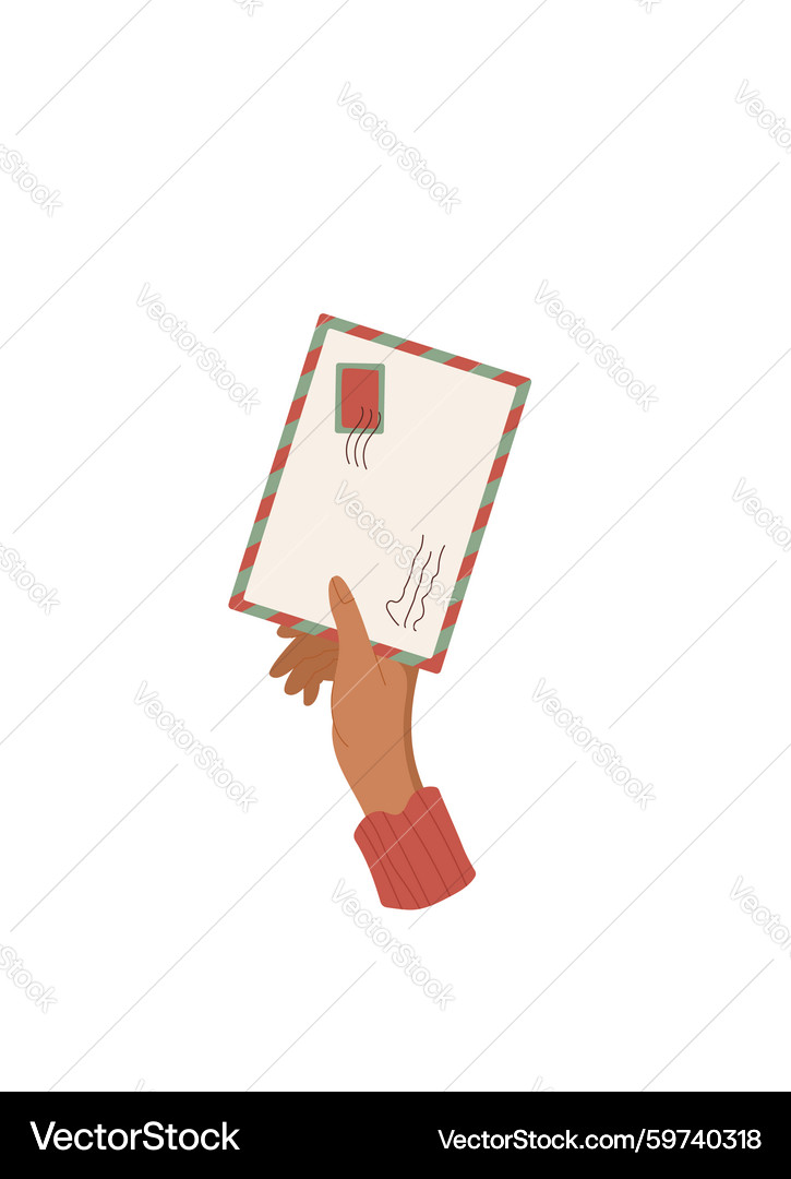 Hand hold mail letter cartoon Royalty Free Vector Image