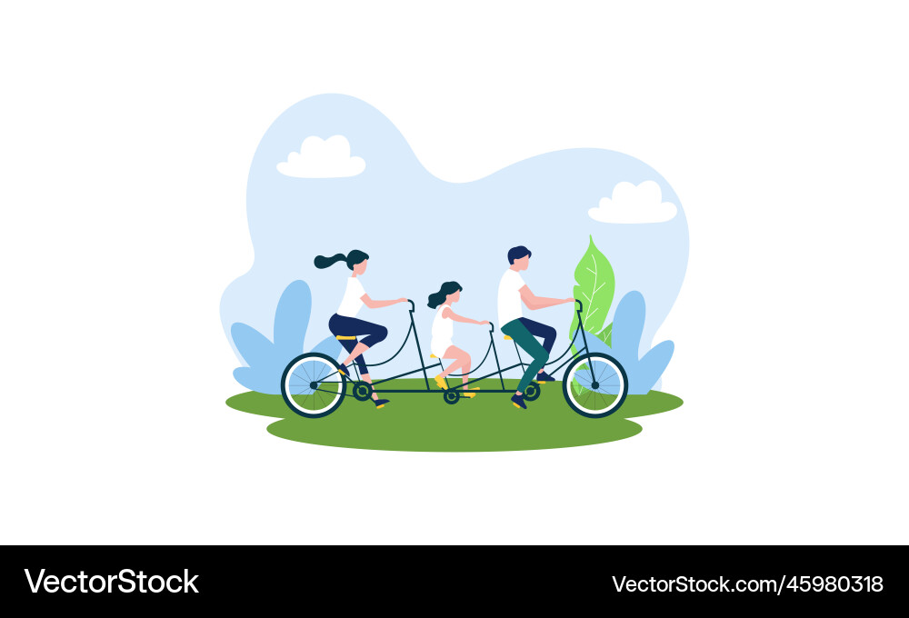 Happy family recreation active Royalty Free Vector Image