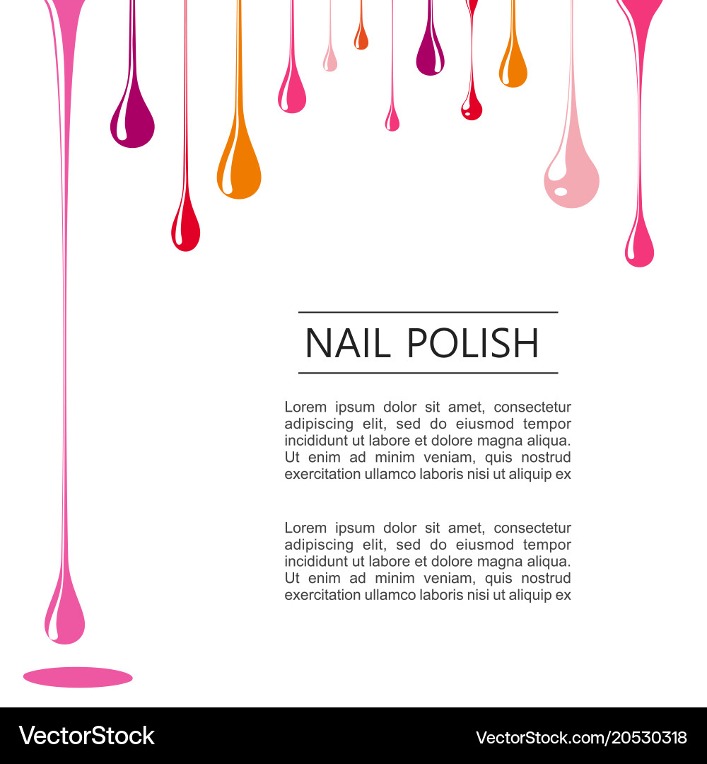 Nail polish poster white template Royalty Free Vector Image