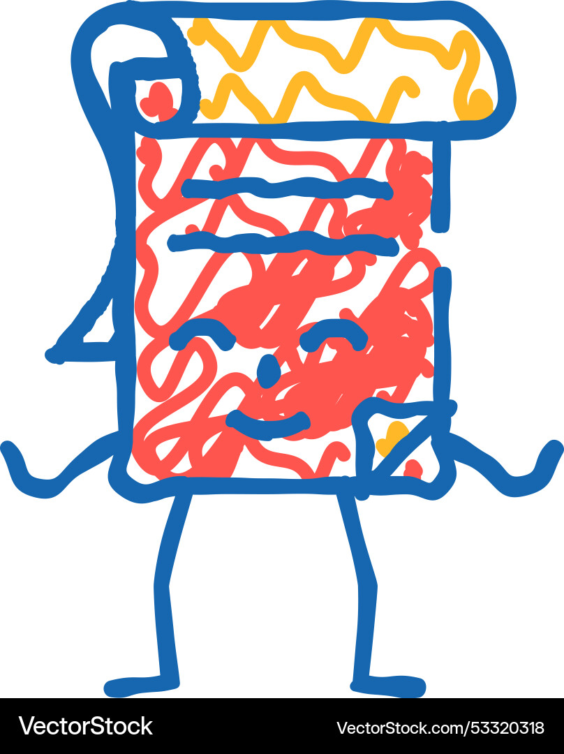 Notebook stationery character icon doodle Vector Image