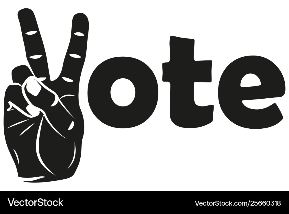 Peace Hand Sign Vote Royalty Free Vector Image