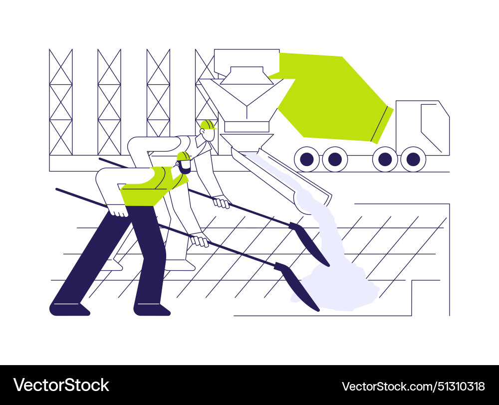Pouring concrete abstract concept Royalty Free Vector Image
