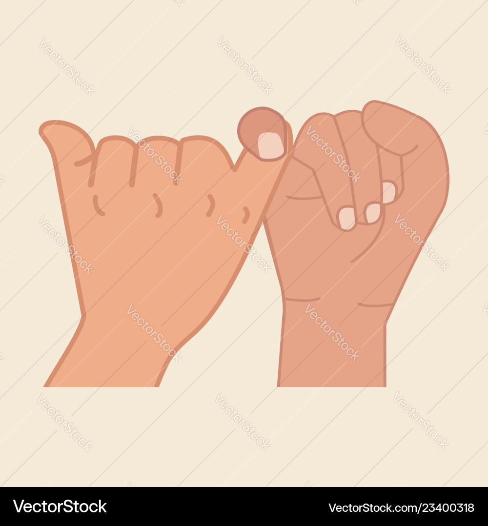 Promise hands flat design Royalty Free Vector Image