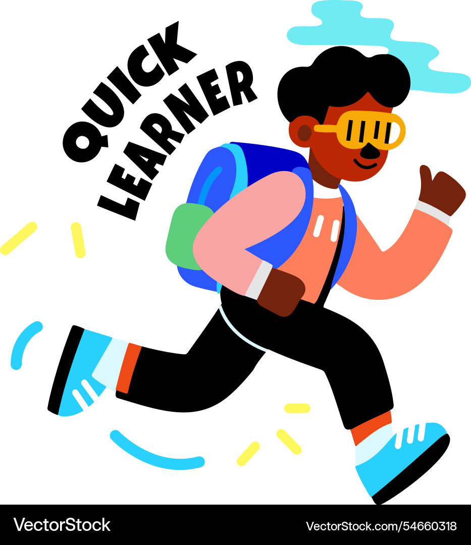 Quick learner Royalty Free Vector Image - VectorStock