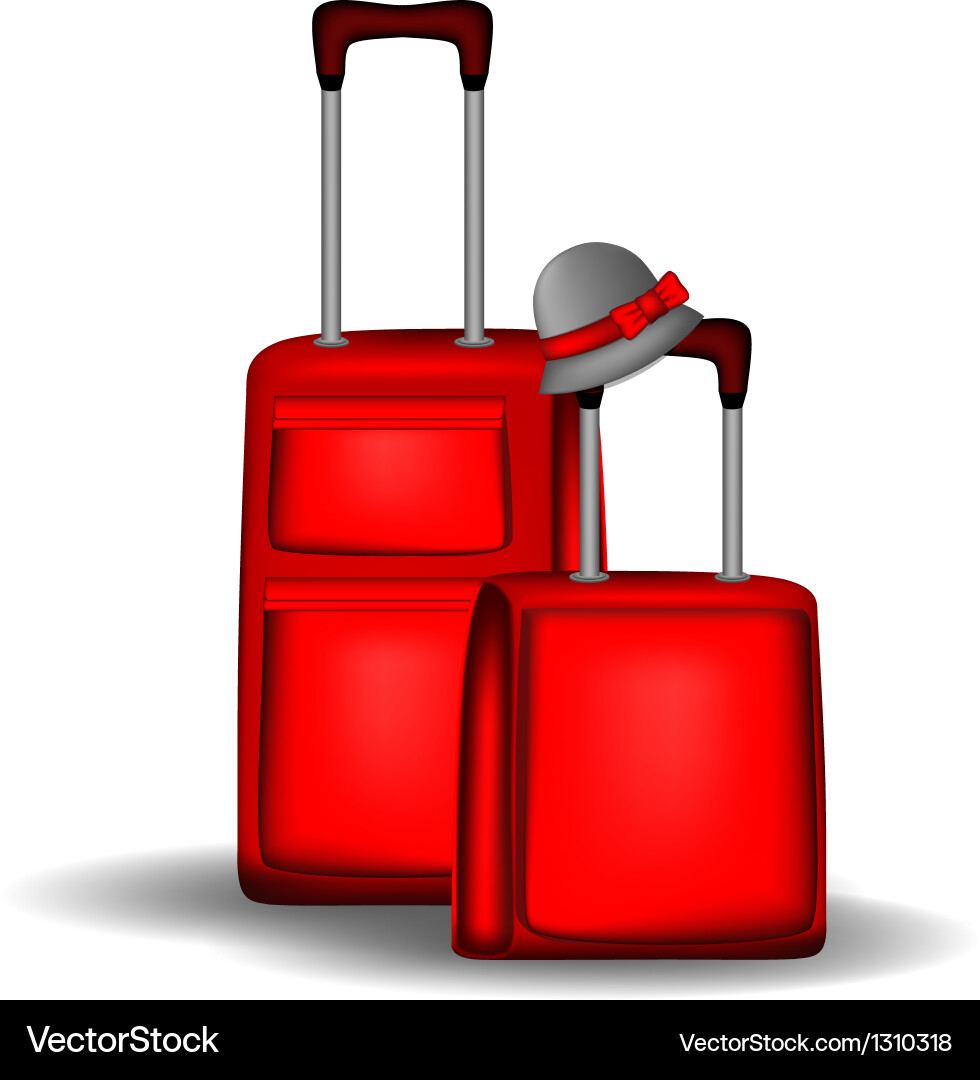 Red luggage Royalty Free Vector Image - VectorStock