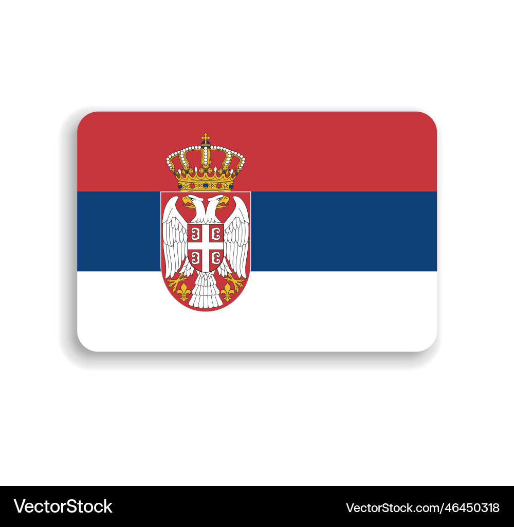 Rounded rectangle flag of serbia Royalty Free Vector Image