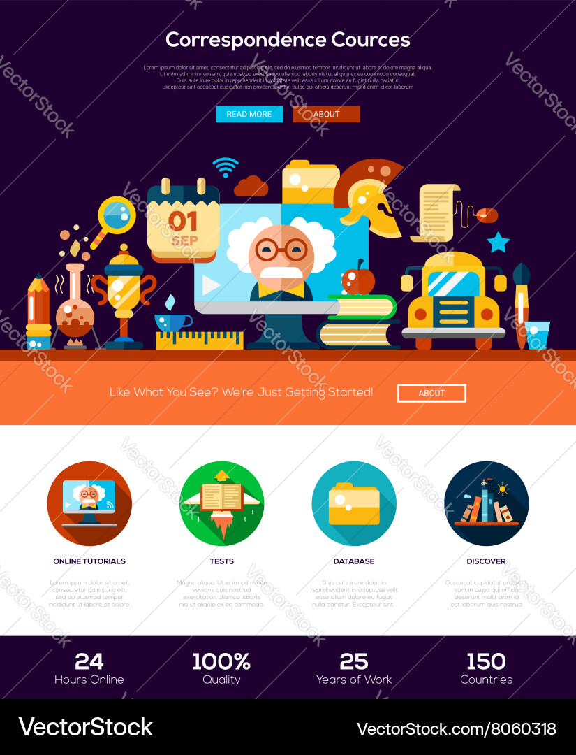 Scool education website header banner Royalty Free Vector