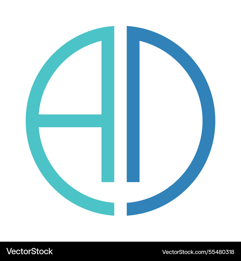 Simple ad logo design with monogram letters Vector Image