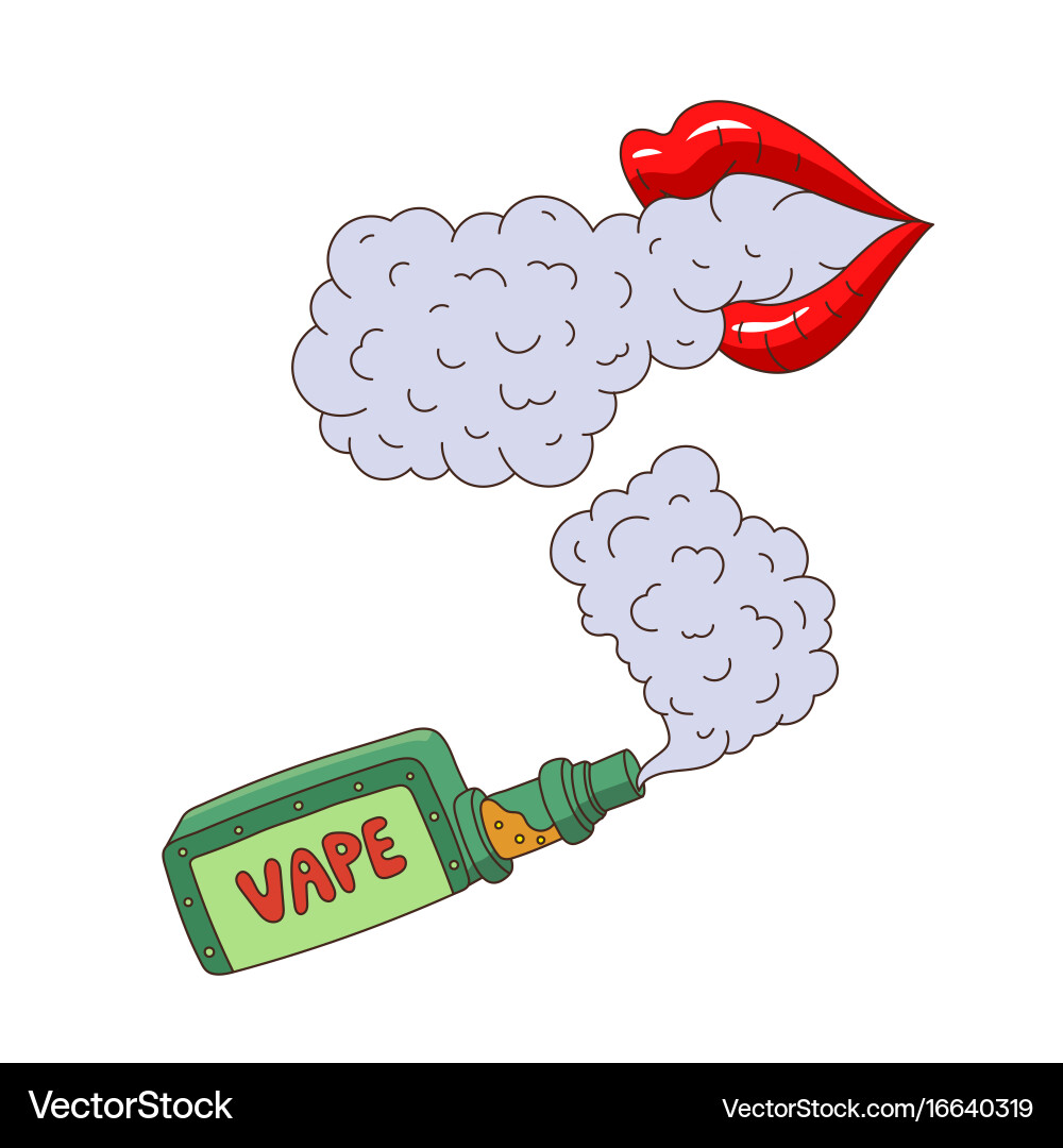 Cartoon vaping objects concept set Royalty Free Vector Image
