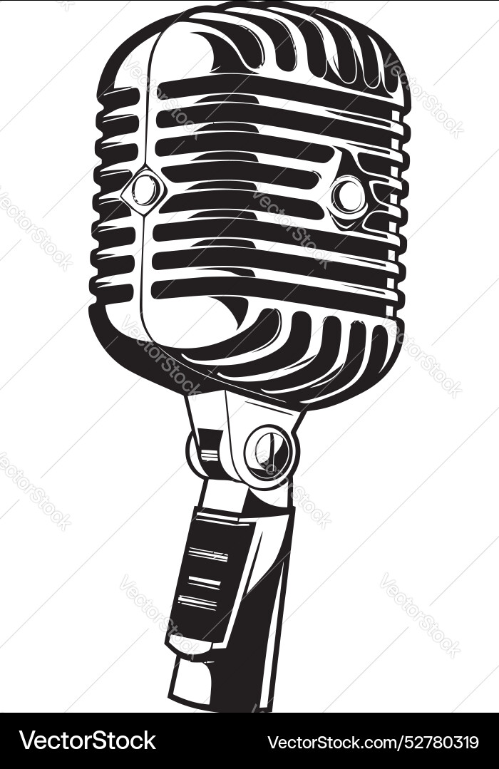 Classic crooner vintage microphone logo symbol Vector Image