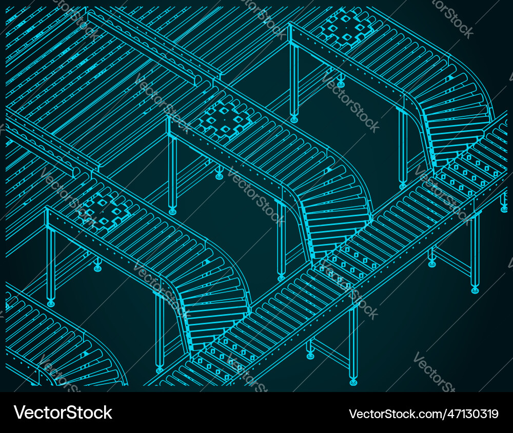 Conveyor for warehouses and factories Royalty Free Vector