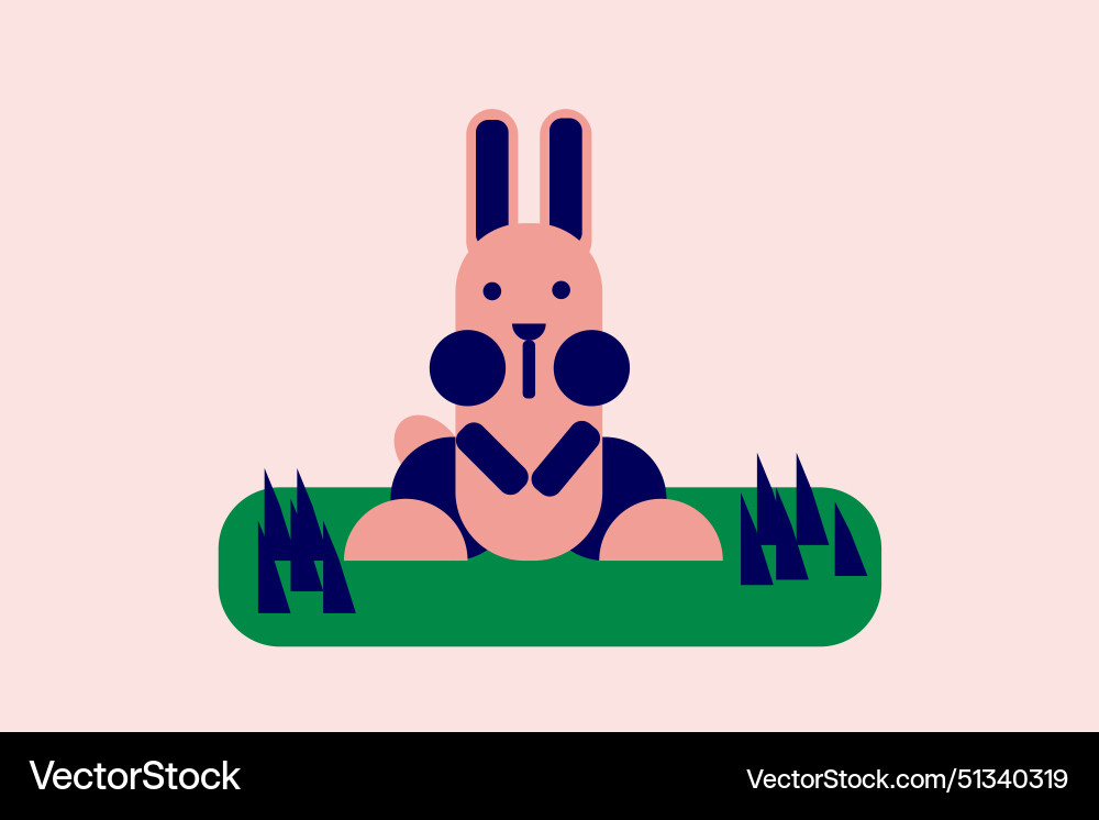 Cute rabbit and image Royalty Free Vector Image