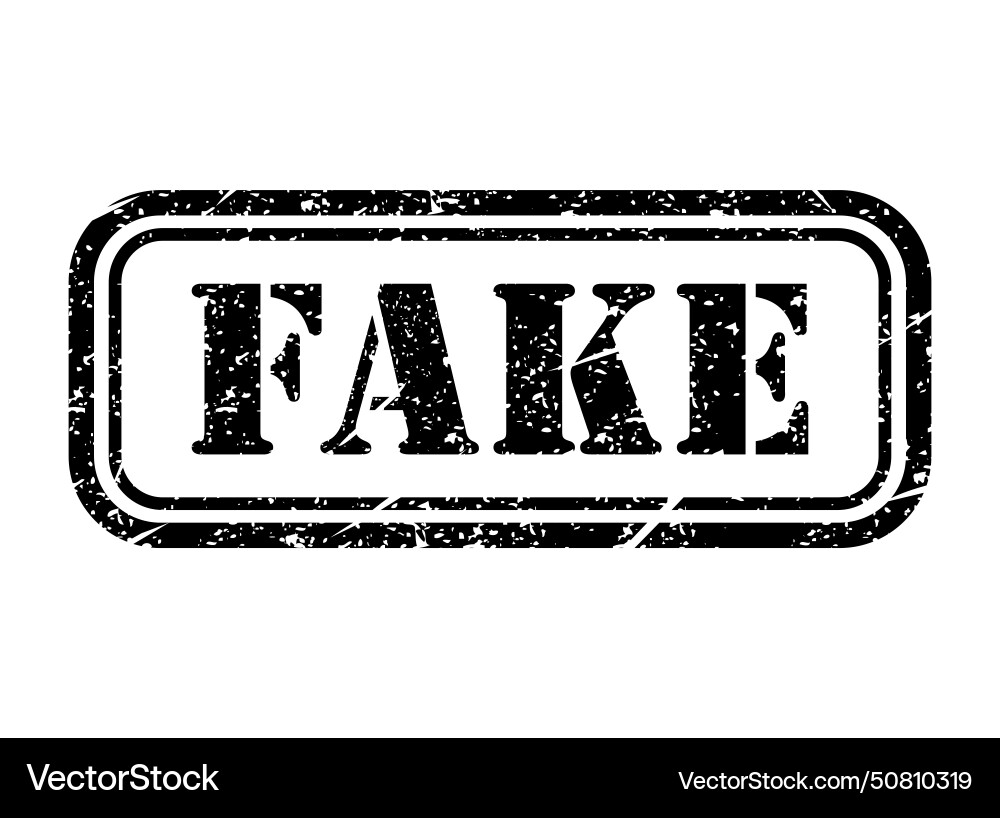 Fake stamp symbol label sticker sign button text Vector Image