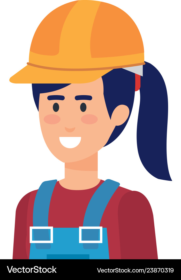Female builder constructor with helmet Royalty Free Vector