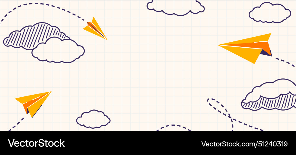 Flying Paper Airplane Background Royalty Free Vector Image