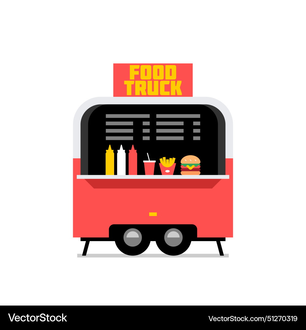 Food truck Royalty Free Vector Image - VectorStock