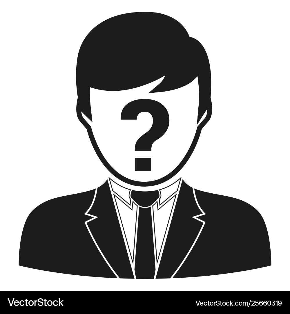 Icon politicians question mark Royalty Free Vector Image