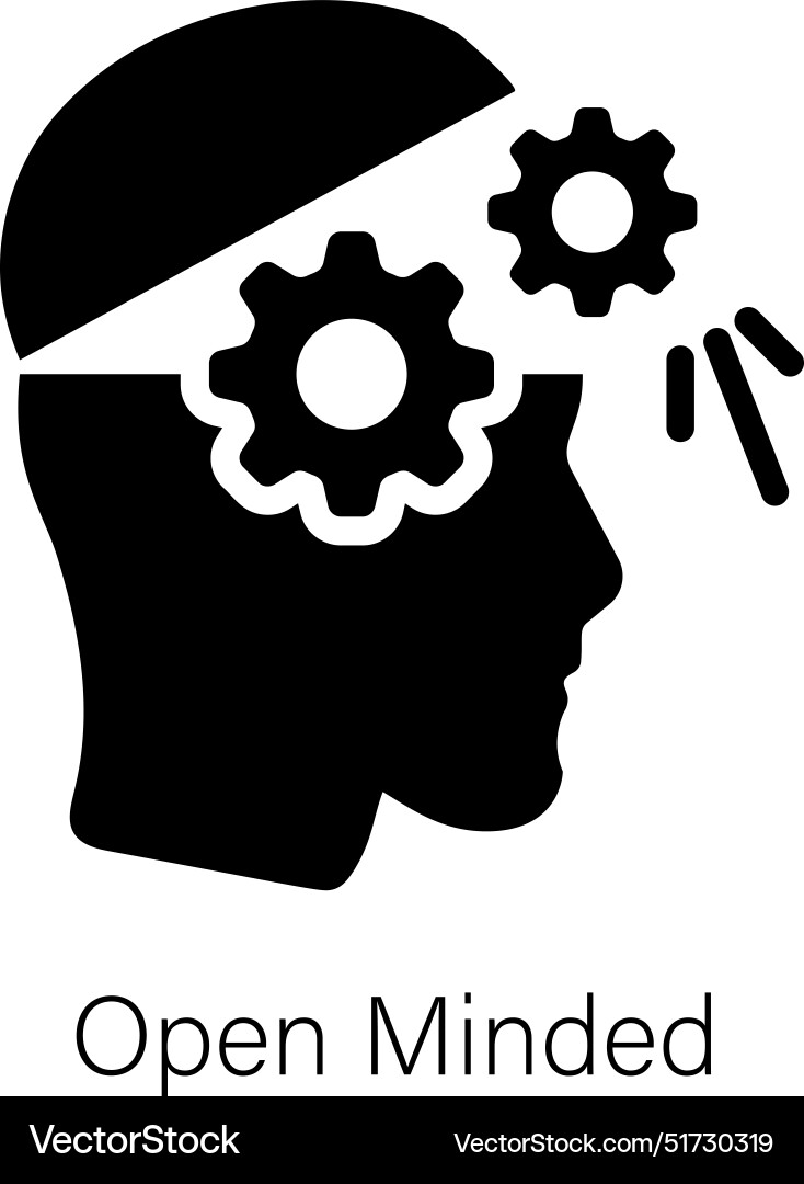 Open minded Royalty Free Vector Image - VectorStock
