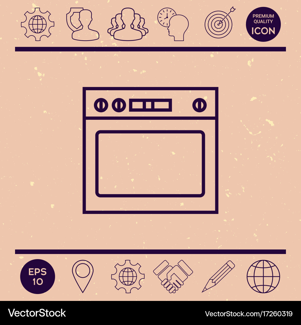 Oven linear icon Royalty Free Vector Image - VectorStock