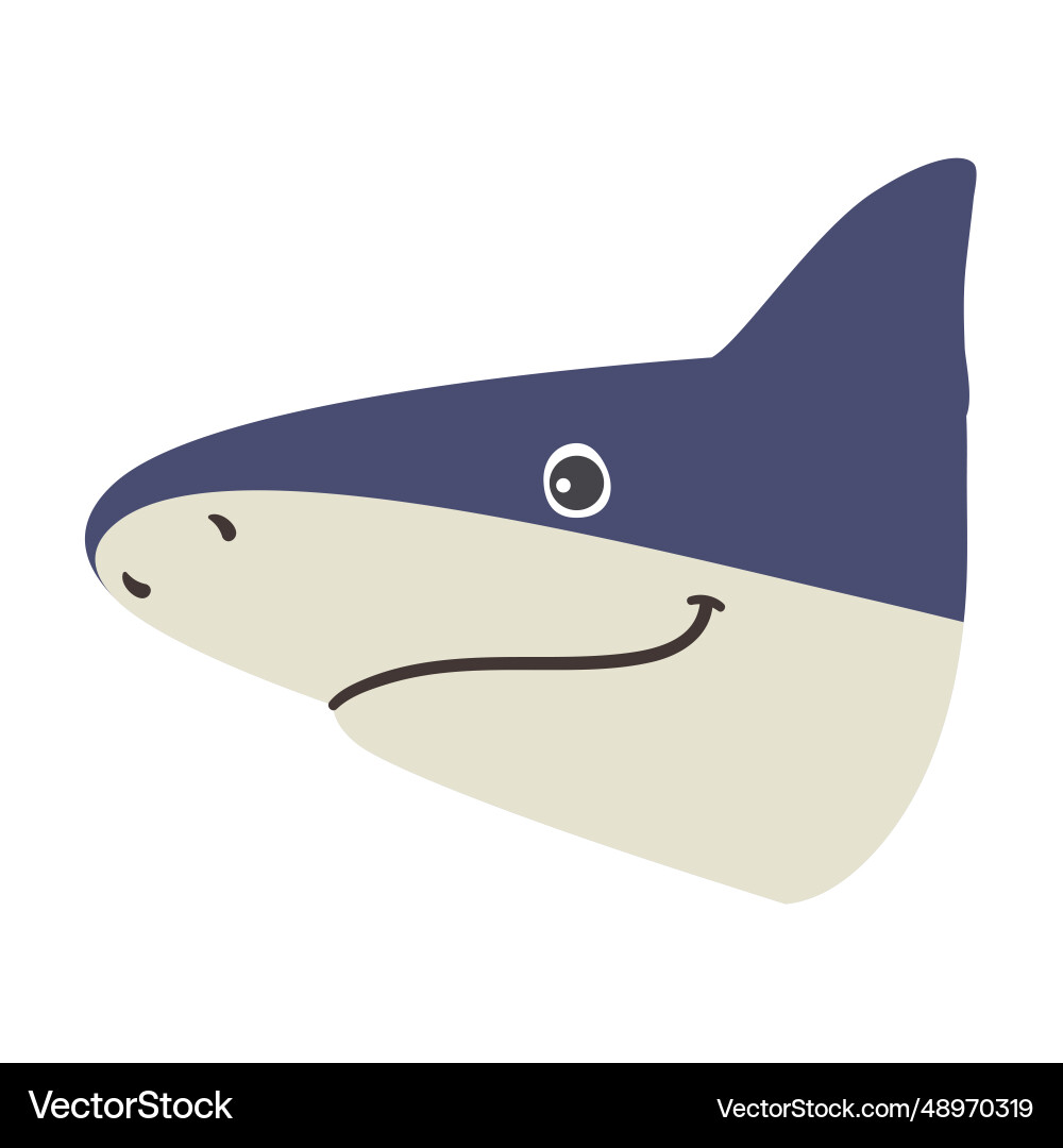 Shark fin flat sticker Royalty Free Vector Image