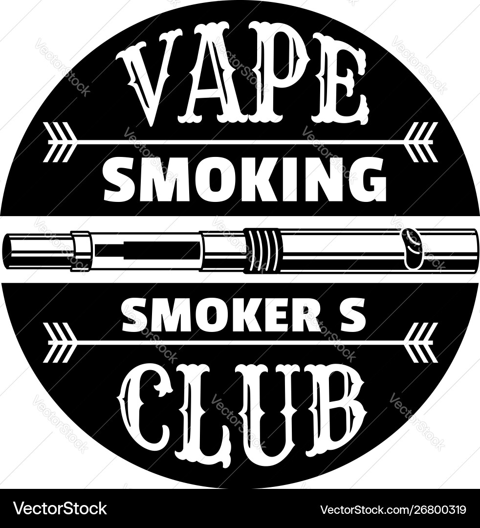 Vape smoking club logo simple style Royalty Free Vector