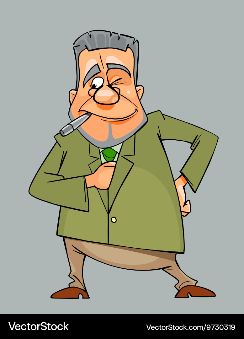 Winking cartoon man in suit and tie Royalty Free Vector