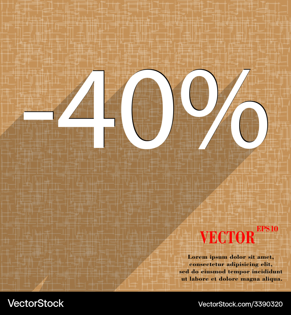 40 percent discount icon symbol flat modern web Vector Image