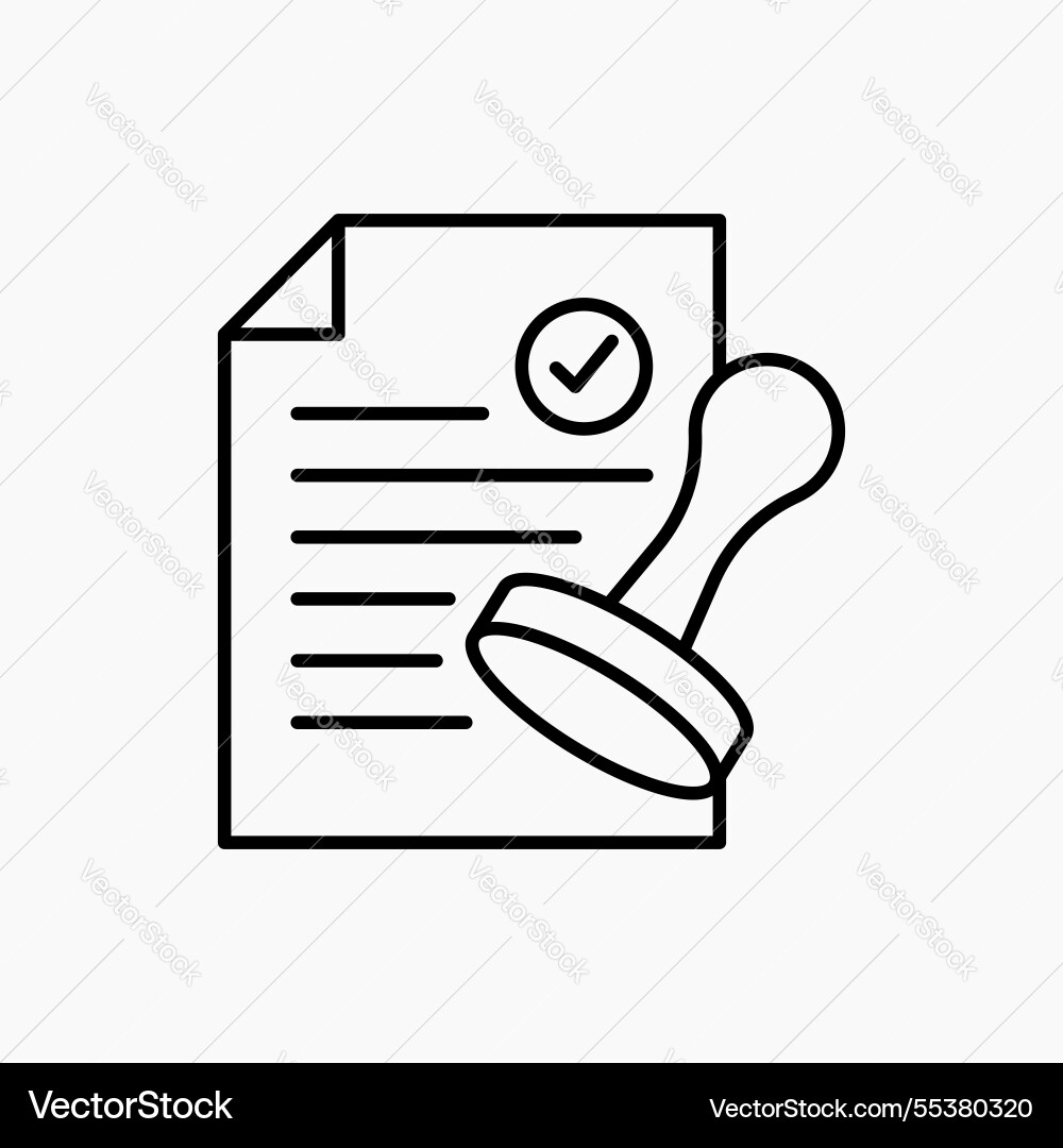 Approved document icon simple Royalty Free Vector Image