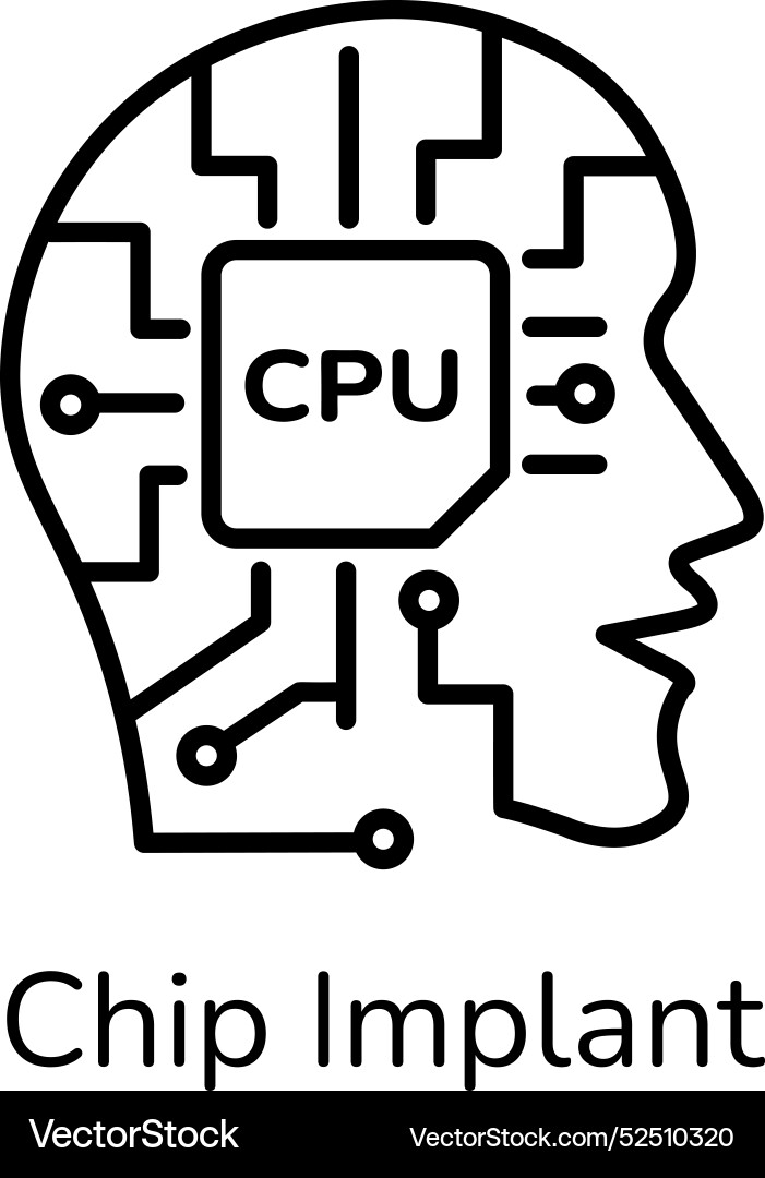 Chip implant Royalty Free Vector Image - VectorStock