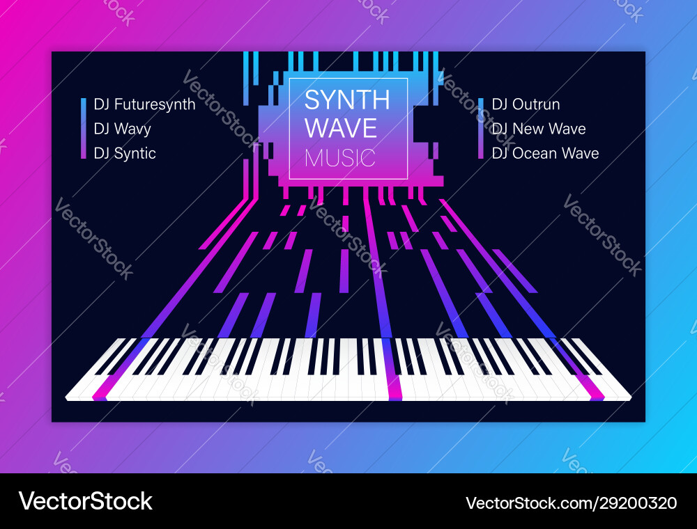 Electronic dance techno music poster club Vector Image