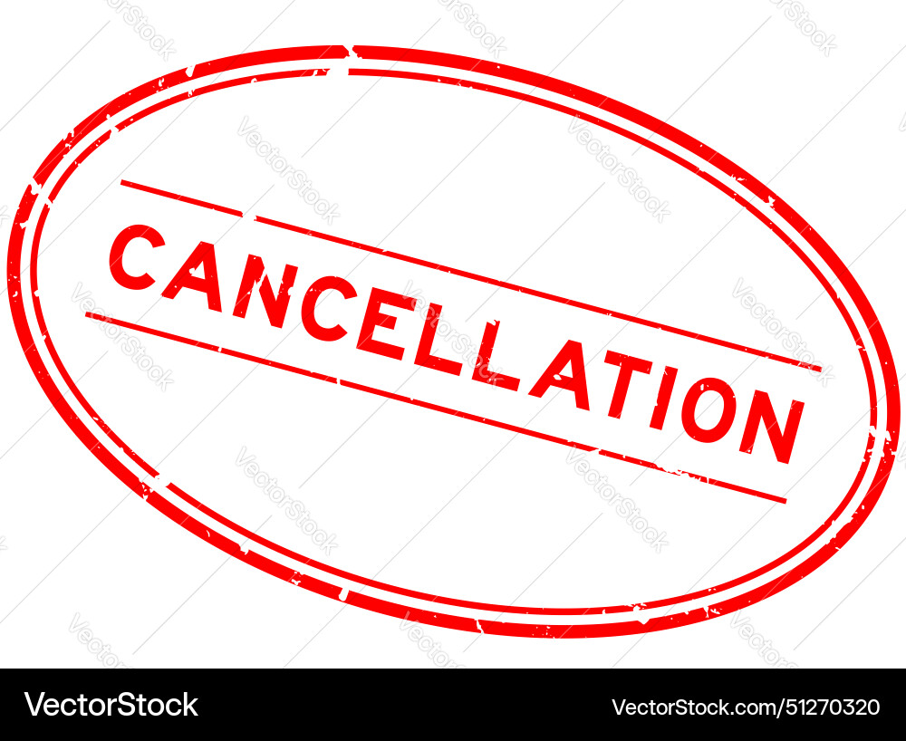 Grunge red cancellation word oval rubber seal Vector Image