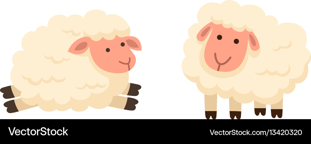 Isolated sheep on white background Royalty Free Vector Image