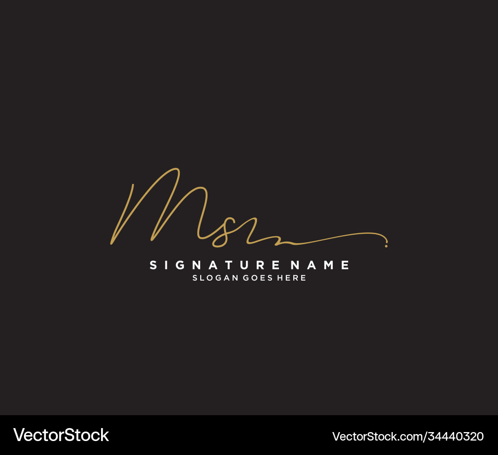 Letter ms signature logo template Royalty Free Vector Image
