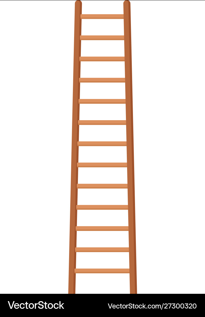 Long wooden step ladder going up Royalty Free Vector Image