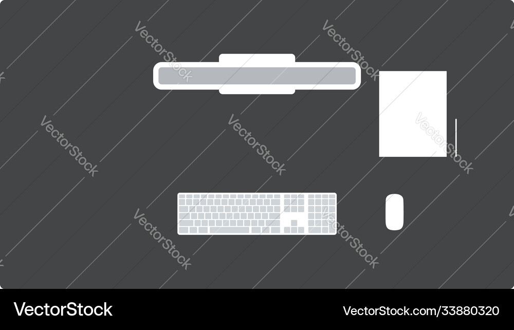 Office table top view icon Royalty Free Vector Image