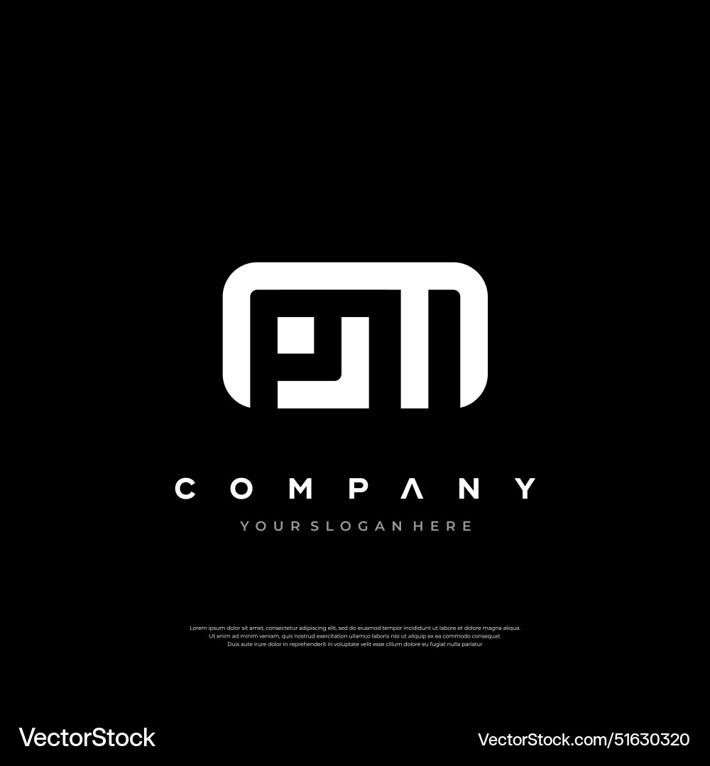 Pm company emblem Royalty Free Vector Image - VectorStock