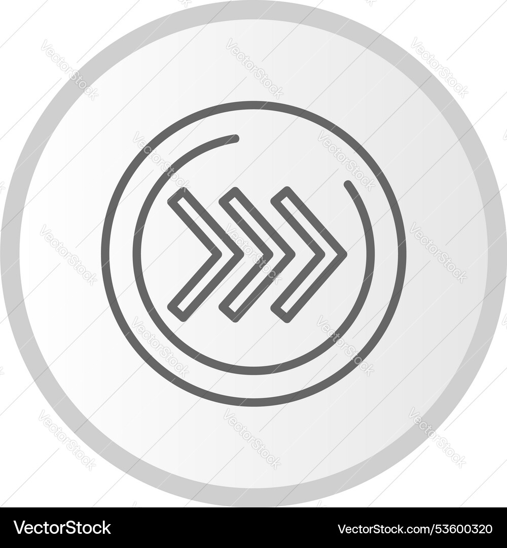 Right chevron line circle grey icon Royalty Free Vector