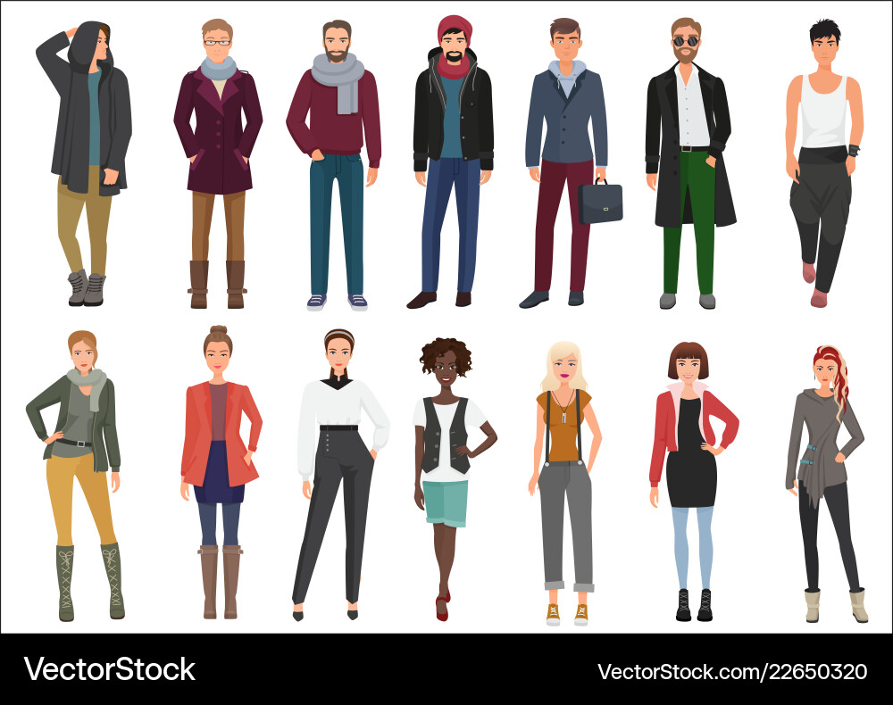 Stylish Young People Fashion Royalty Free Vector Image