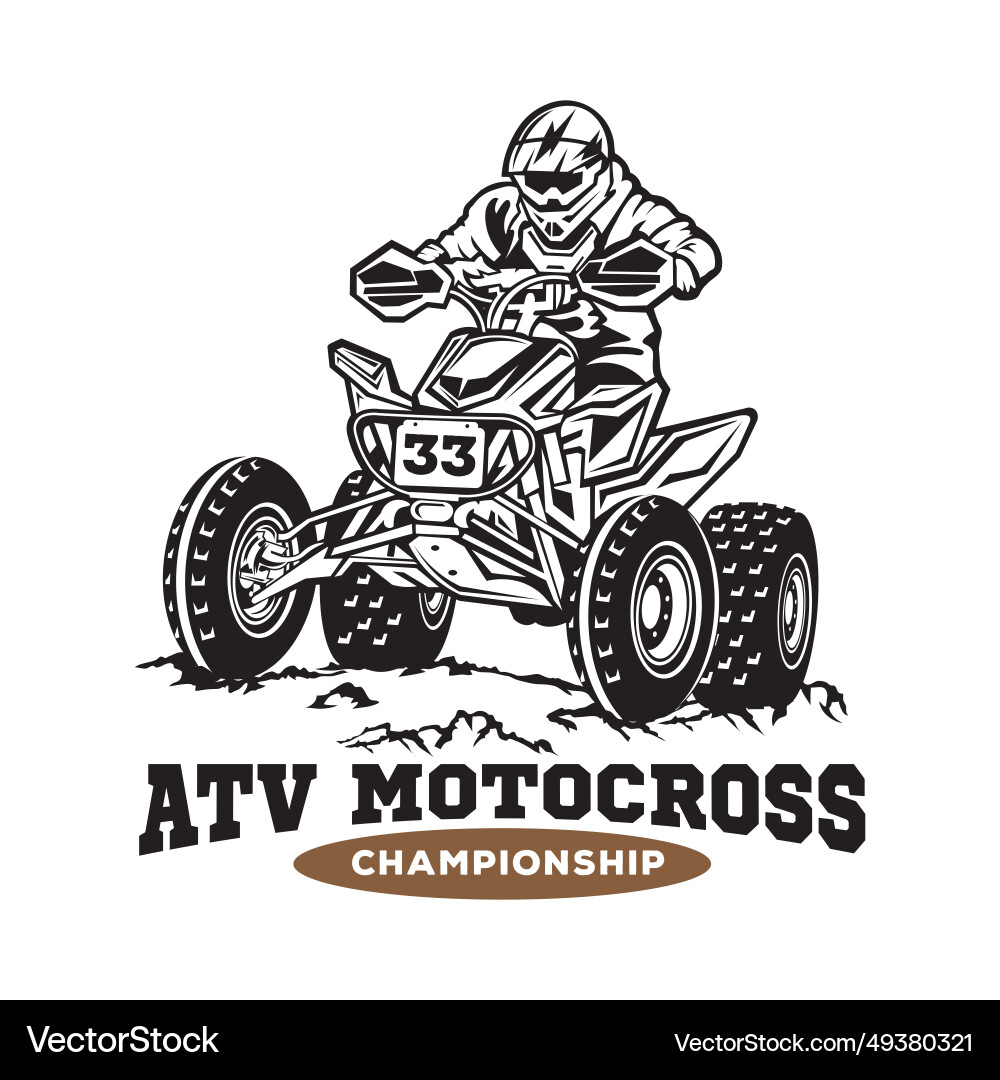 Atv racing extreme sport Royalty Free Vector Image