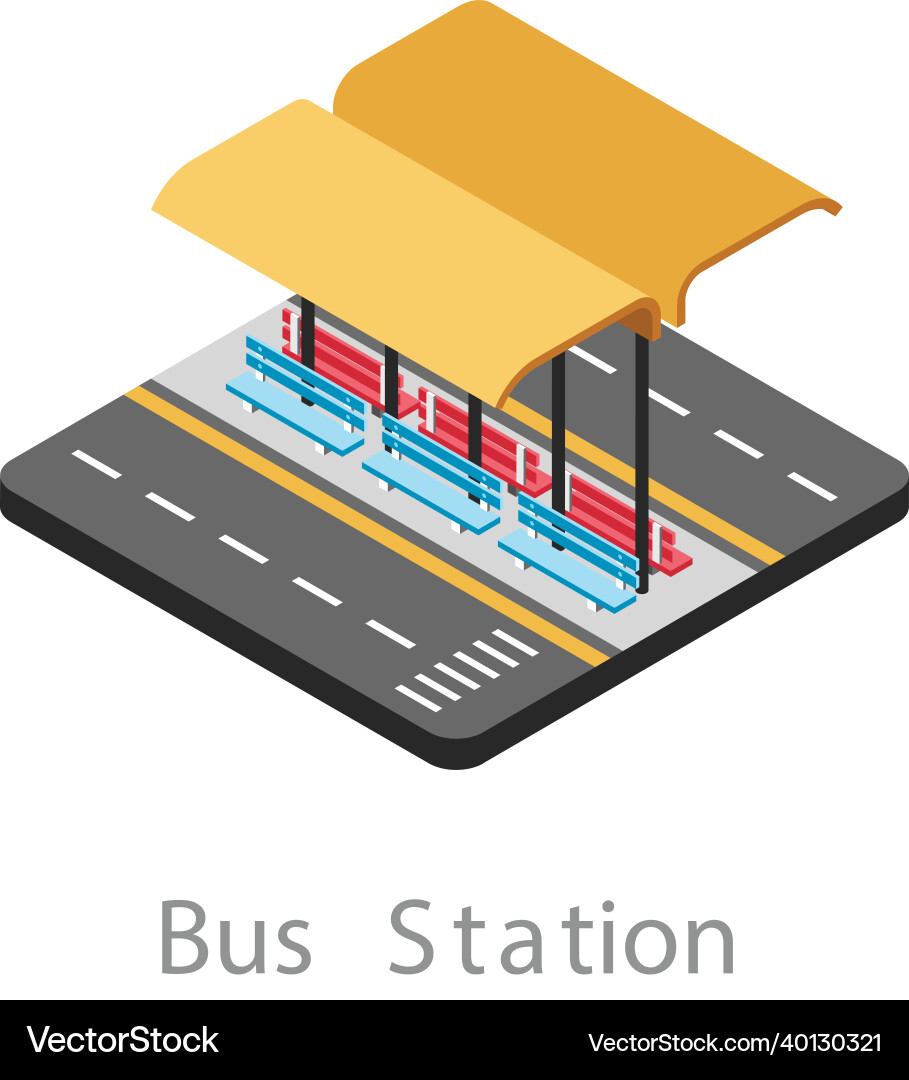 Bus station Royalty Free Vector Image - VectorStock