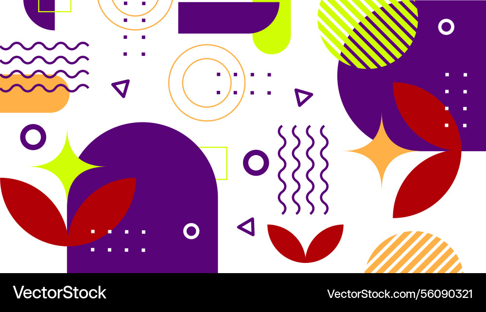 Colorful abstract shapes background with Vector Image