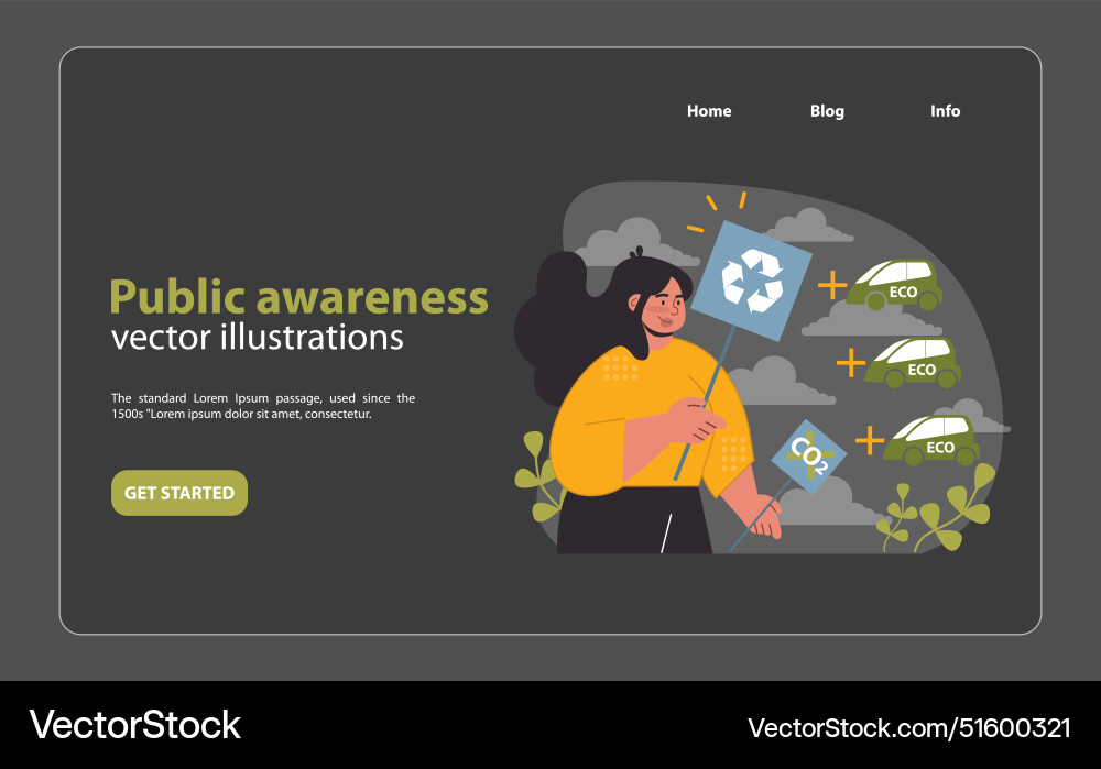 Electric car public awareness campaign Royalty Free Vector
