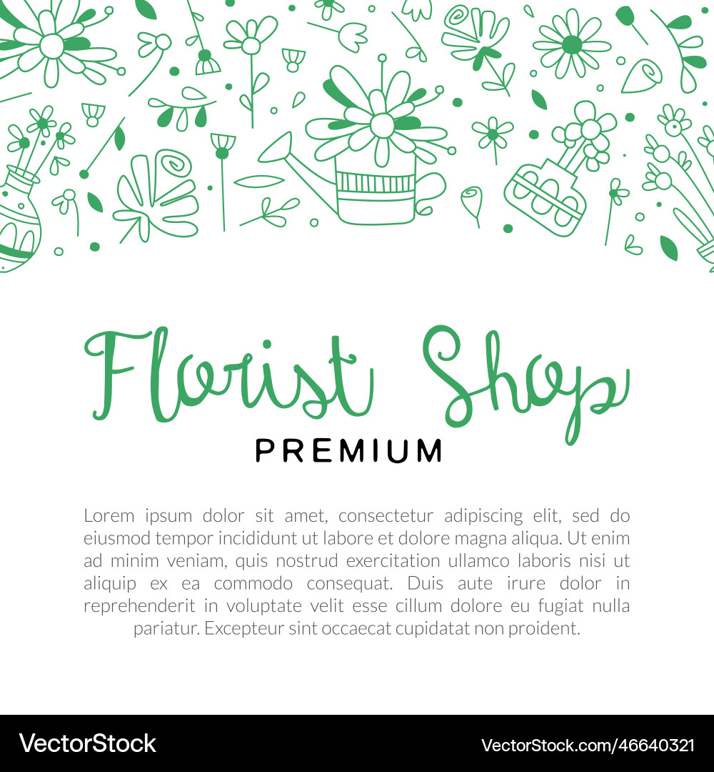 Florist shop banner with ext flower studio Vector Image