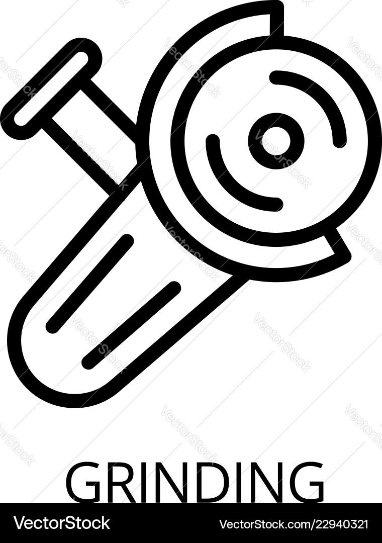 Grinding icon outline style Royalty Free Vector Image